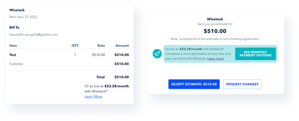 Stress-free Customer Financing - GoSite & Wisetack